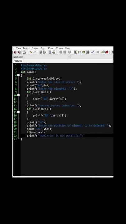 Deletion Of Element In Arraydeletion Of Element At Specified Position In An Array Youtube