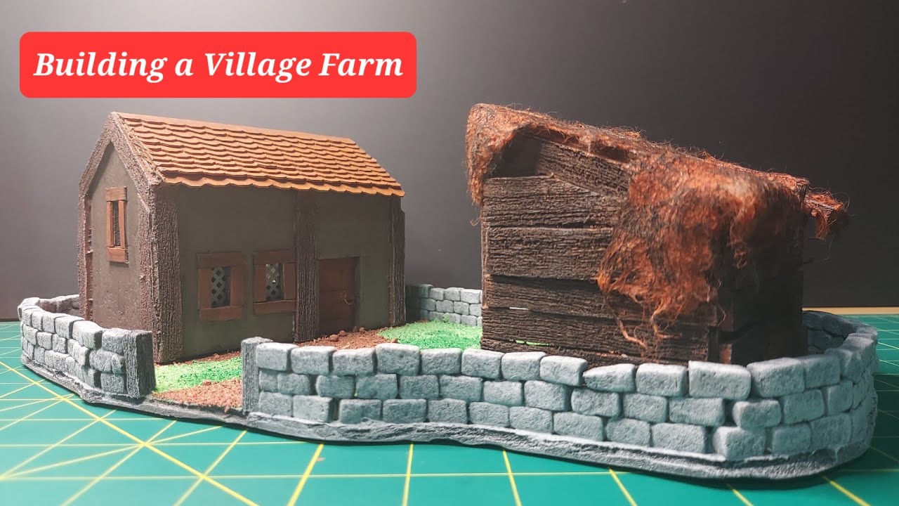 How to build a Village Farm, cheap and easy tabletop terrain. - YouTube