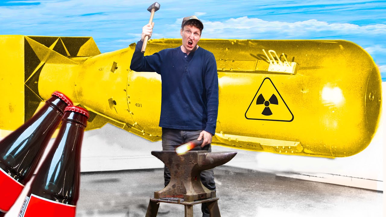 Turning pre atomic steel into bottle openers. - YouTube