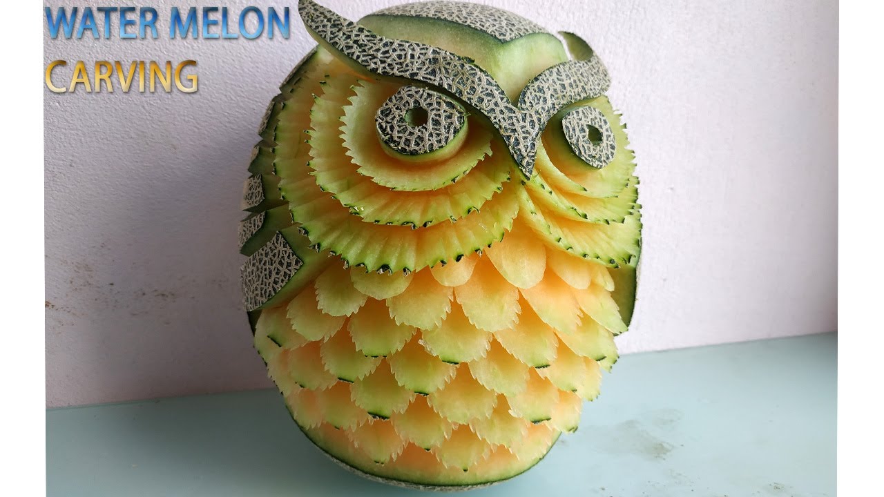 Owl Carving watermelon | basic techniques | By BÀN TAY ĐEN #carving # ...