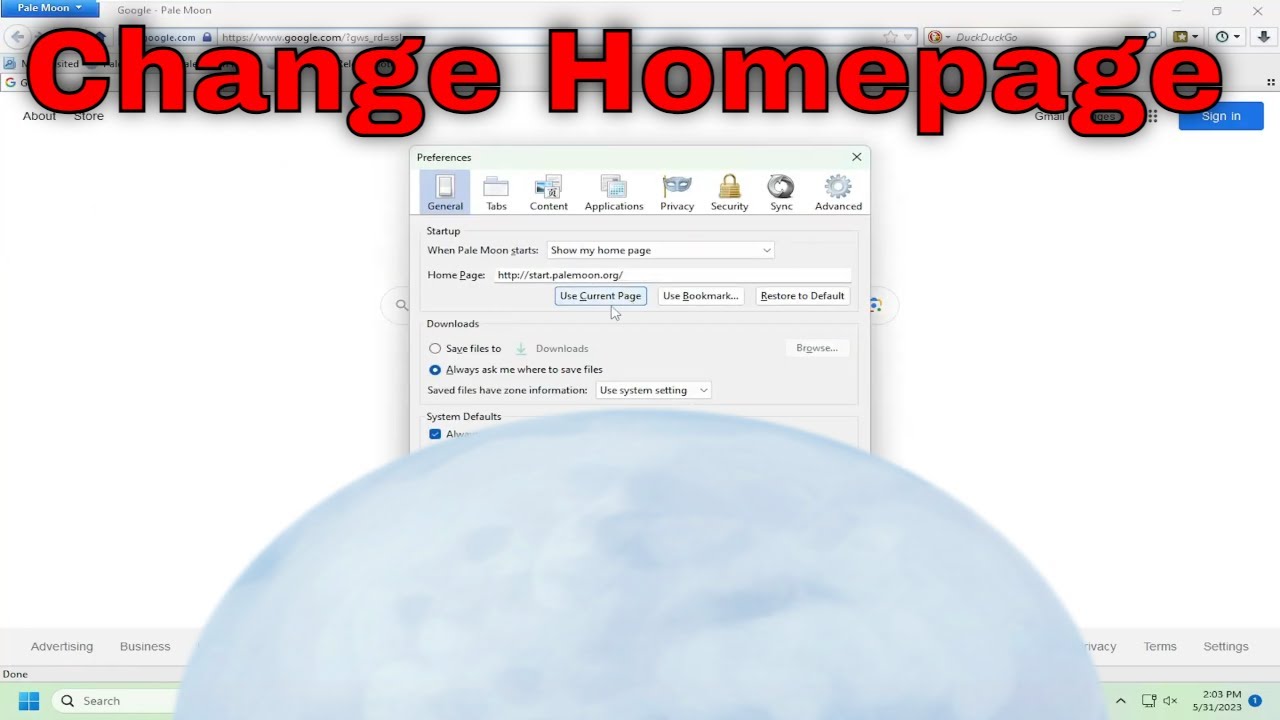 How To Change Homepage in Pale Moon Browser [Guide] - YouTube
