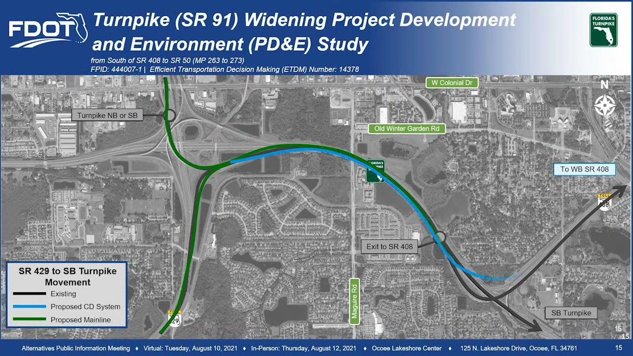 Public Information Meeting Video for Turnpike Widening from SR 408 to ...