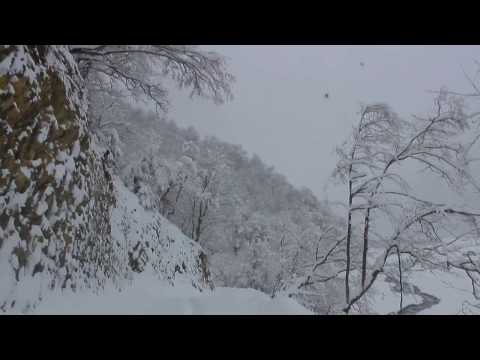 AZERBAIJAN - Snowy day in the Mountains. Shaki District.