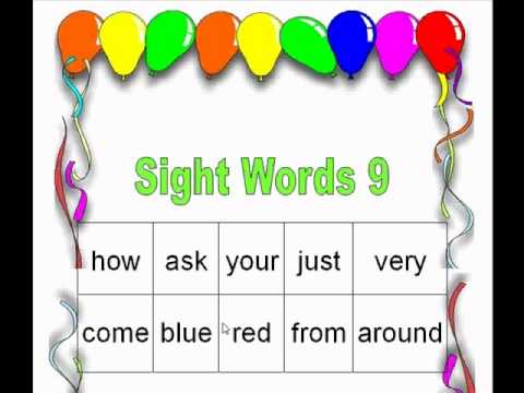 Sight Words 9 (Sight Words Bingo Games) - YouTube