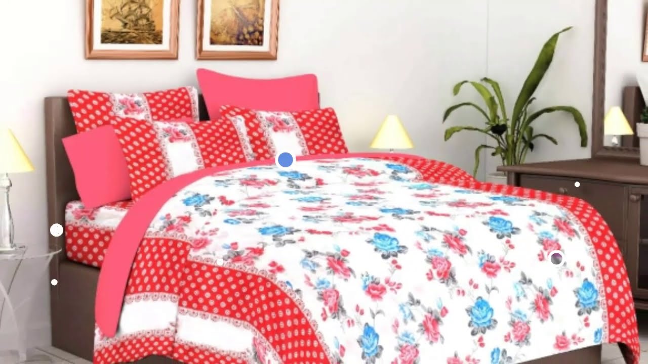 Modern designer cotton bed sheet| 10 best bed sheet design chader ka ...
