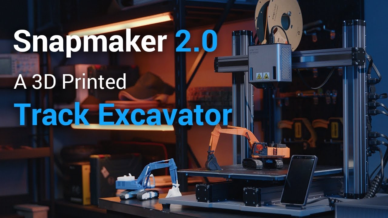 A 3D Printed Track Excavator by Snapmaker 2.0 - YouTube