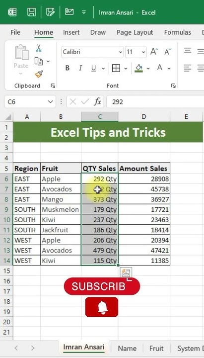 Insert Qty and Rs | Imran Ansari #shortsvideo #microsoftoffice #excel #shorts - YouTube