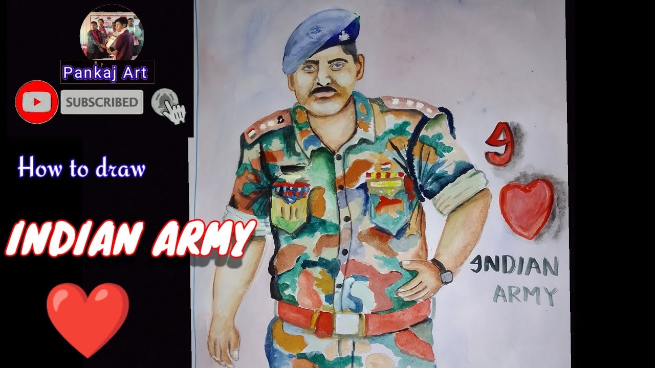 How to draw Indian Army./#pankajArt/#army . ️ ️💥 - YouTube