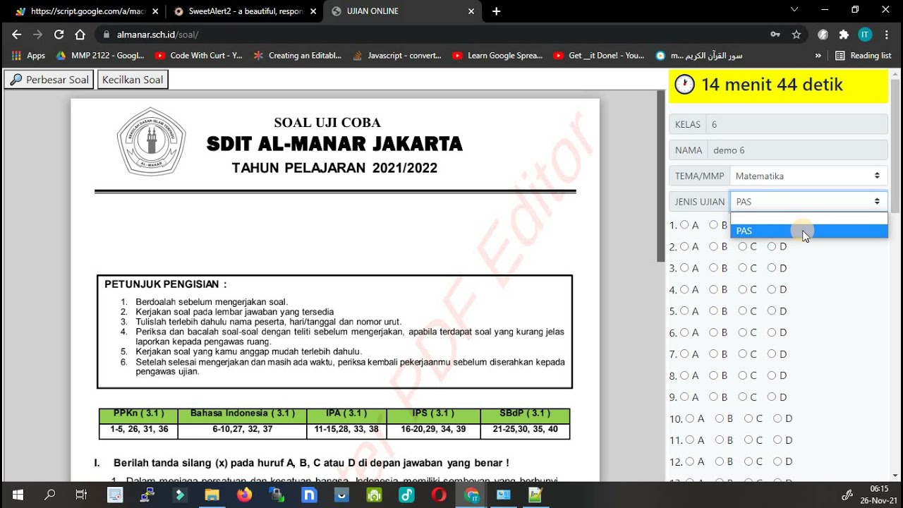 tutorial ujian online PAS - YouTube