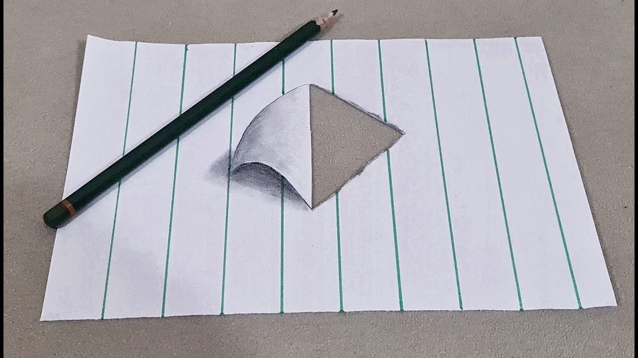 very easy 3d drawing on paper for beginners - YouTube
