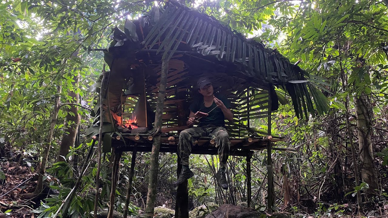 #1 Survival skills of building a house in a tree to avoid wild animals ...