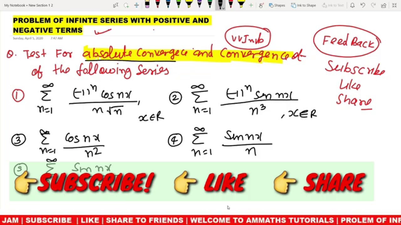 #35 Problem of absolute convergence | problem of infinite series with ...
