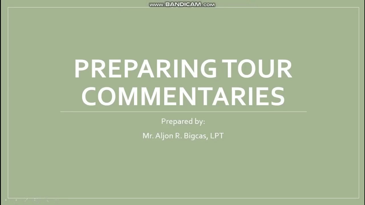 Preparing Tour Commentary - YouTube