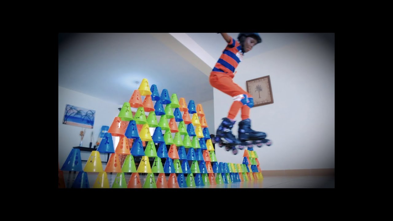 Jumping over the biggest Cone stack in the world | Inline Skating ...