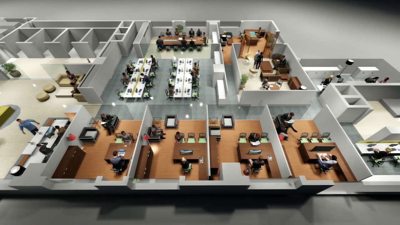 LUMION Office space Interior walkthrough ,night render Lumion ...