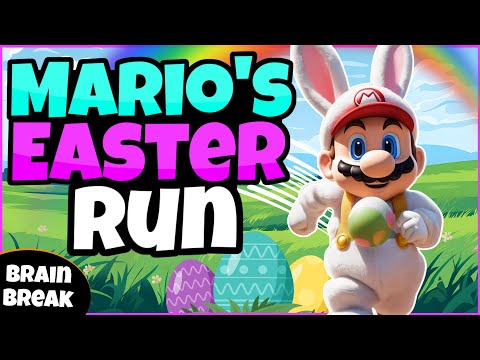 🌸 Mario's Easter Run 🌸 | Fitness Run | Brain Break | Mini-Games | GoNoodle Inspired