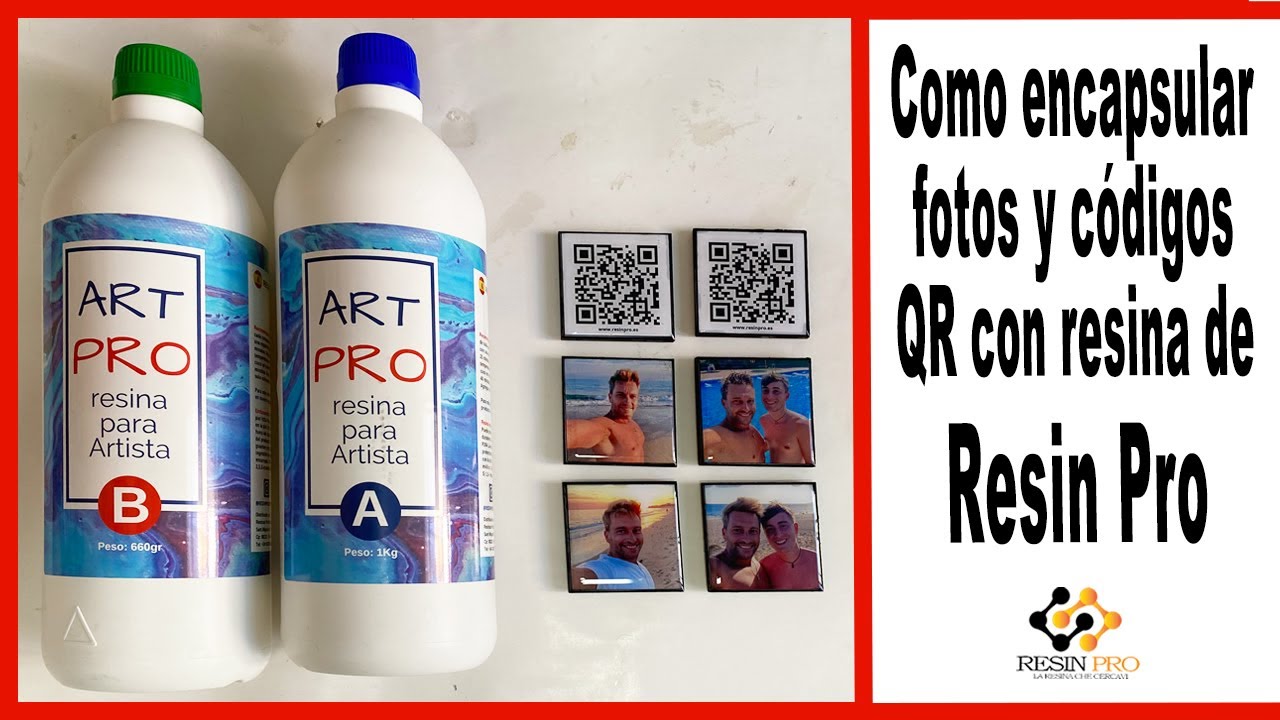 Como encapsular fotos y códigos QR con resina de Resin Pro - YouTube