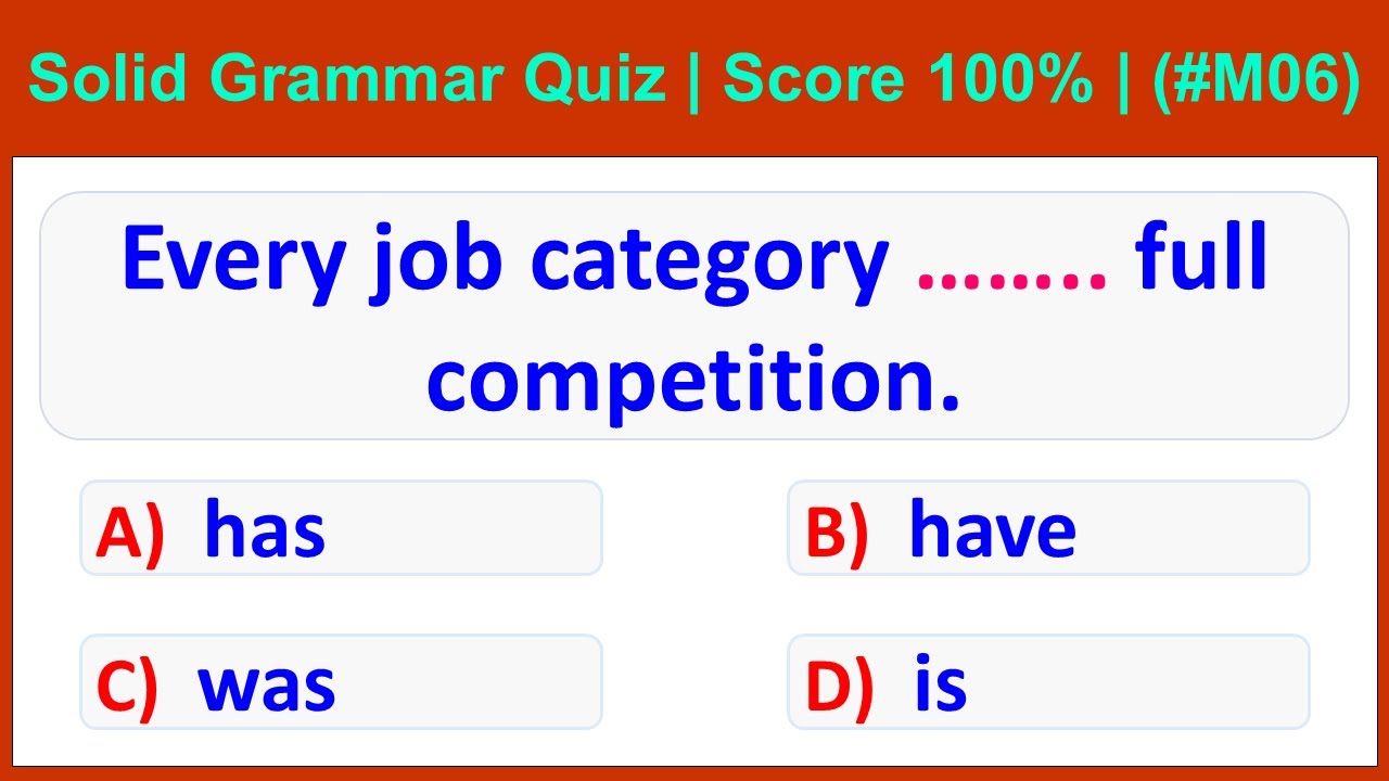 English Grammar Quiz | Contest yourself to Score a Perfect 100% | Siriz ...