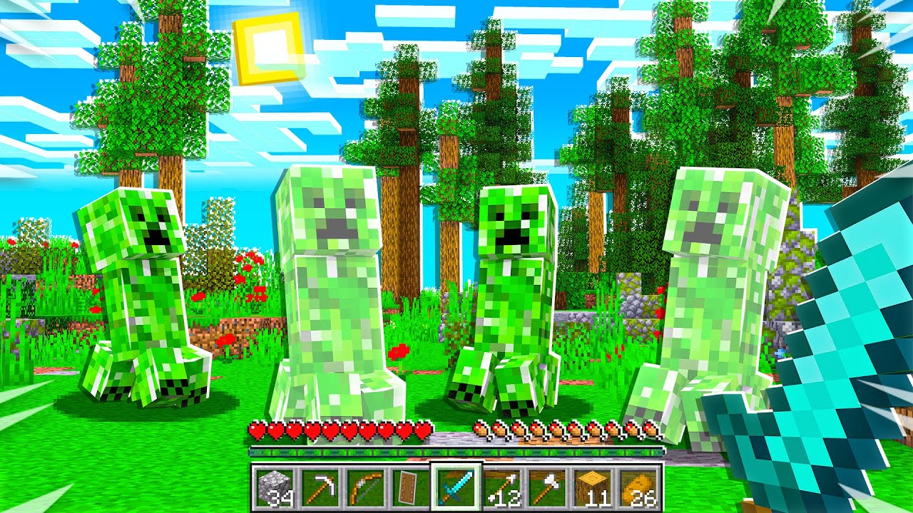 CREEPER ATTACK In HARDCORE Survival Minecraft! - YouTube