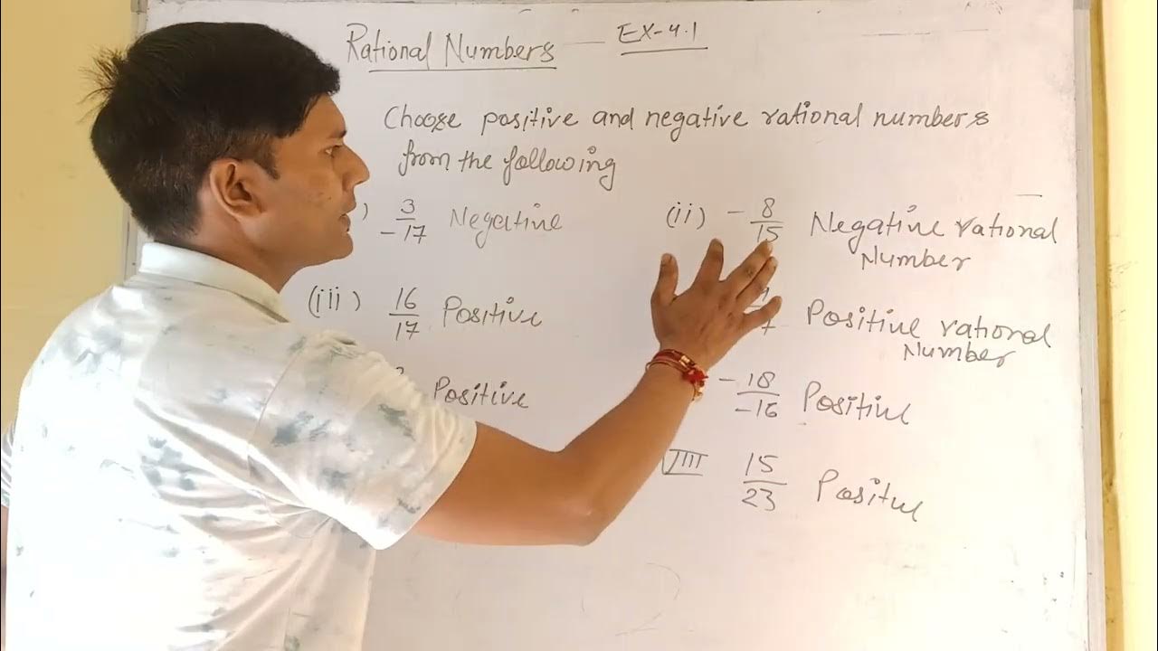 class -7 maths exercise - 4.1, Q1, Positive and Negative rational ...