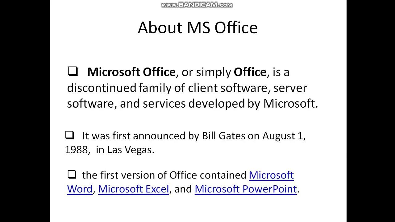Tutorial#001 Introduction of MS Office Word, Excel & PowerPoint in ...