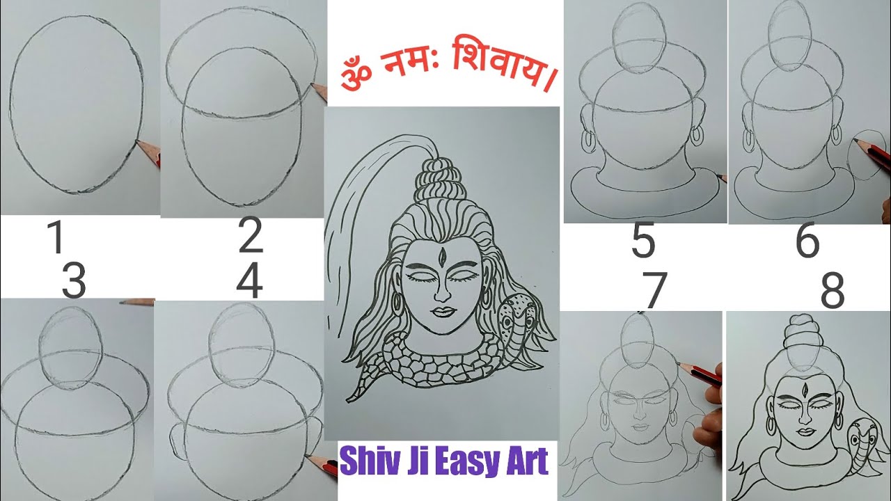 Easy Shiv Ji Drawing Step by Step 😀🔱😀|| Shankar Ji Easy Art|| # ...