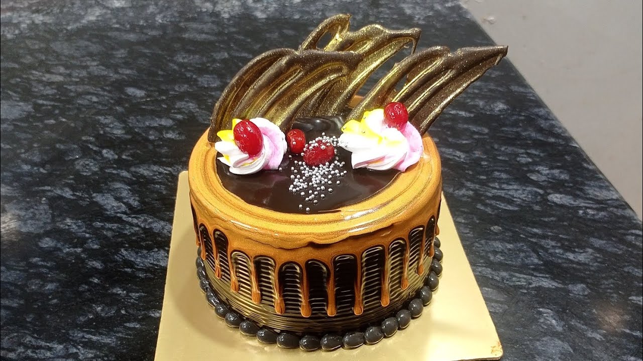 chocolate truffle cake design #cake simple cake design #cake decoration ...