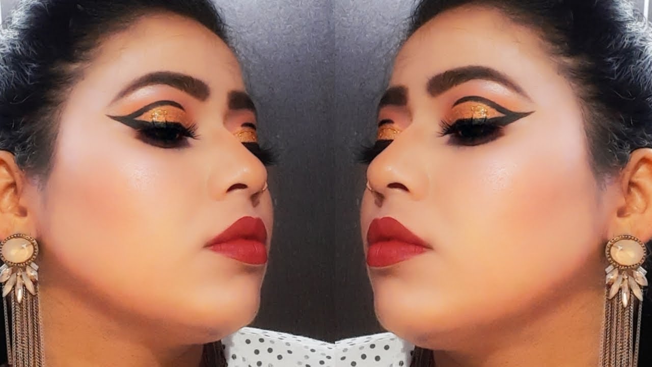 How to do graphic eyeliner makeup tutorial - YouTube