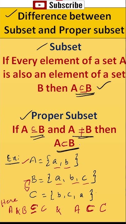 Difference between Subset and Proper subset - Types of Sets - Set ...
