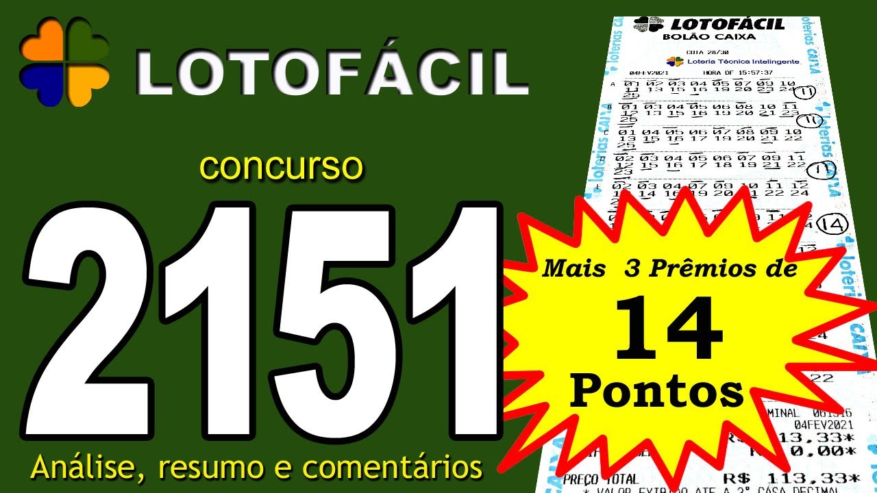 ANÁLISE E PROJEÇÃO PARA O CONCURSO 2151 DA LOTOFÁCIL - YouTube