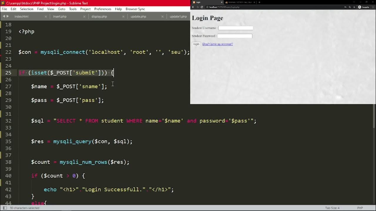 Login Form & Validation - PHP Crud Operations | Select | Insert ...