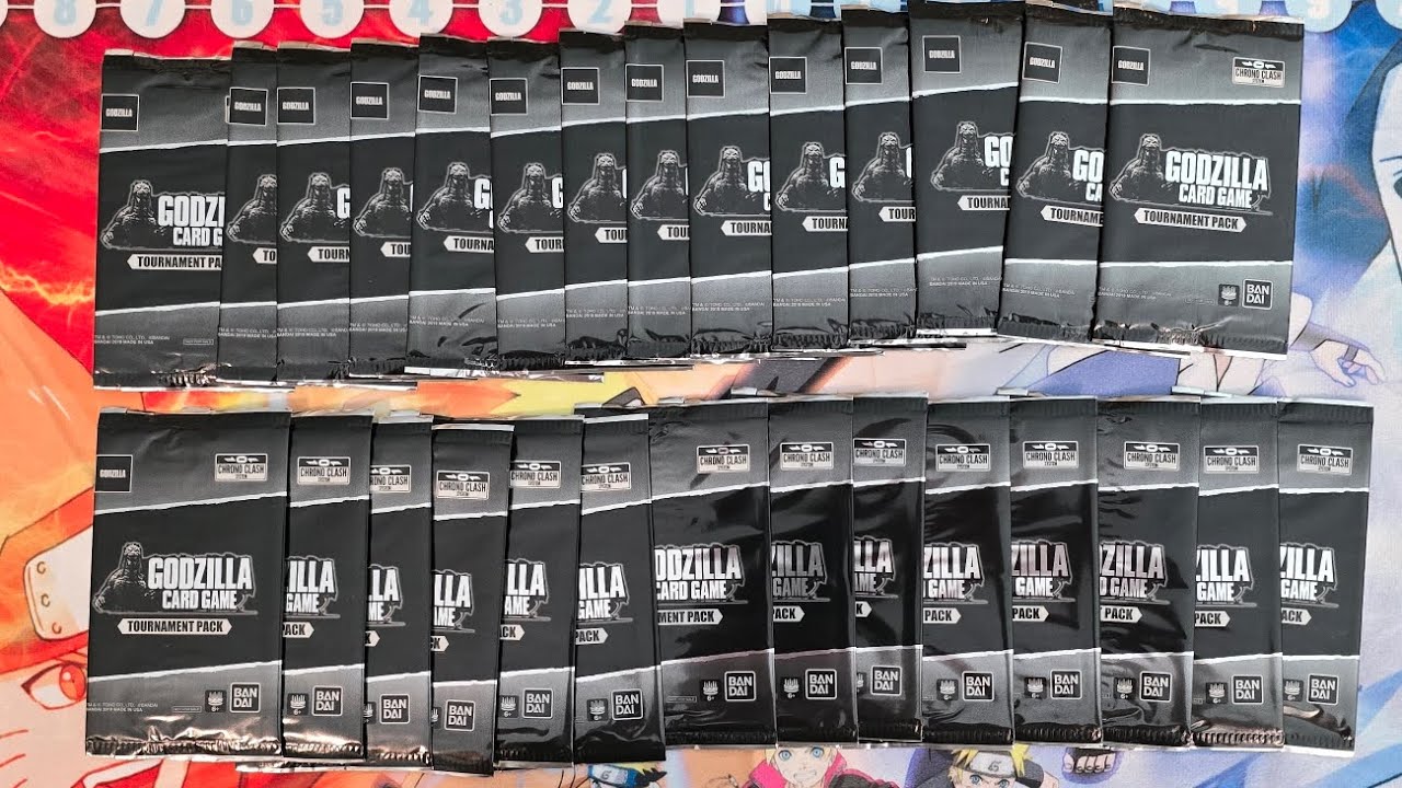 Chrono Clash System - 28 Godzilla Card Game Tournament Pack opening ...