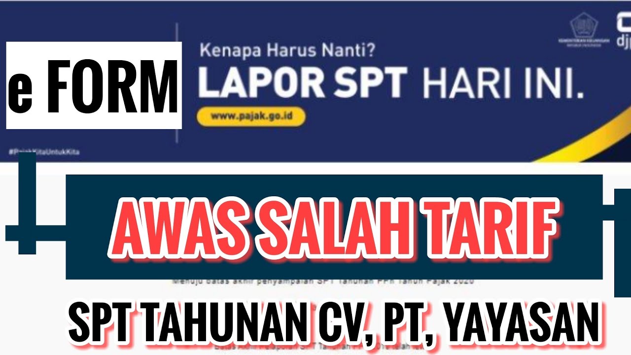 Terbaru Tarif PPH Badan Atau Perusahaan Saat Isi Eform SPT Tahunan 2022 ...