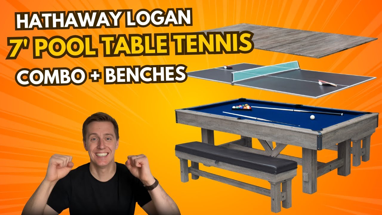 Elevate Home Entertainment: Hathaway Logan 7-ft 3-in-1 Pool Table ...