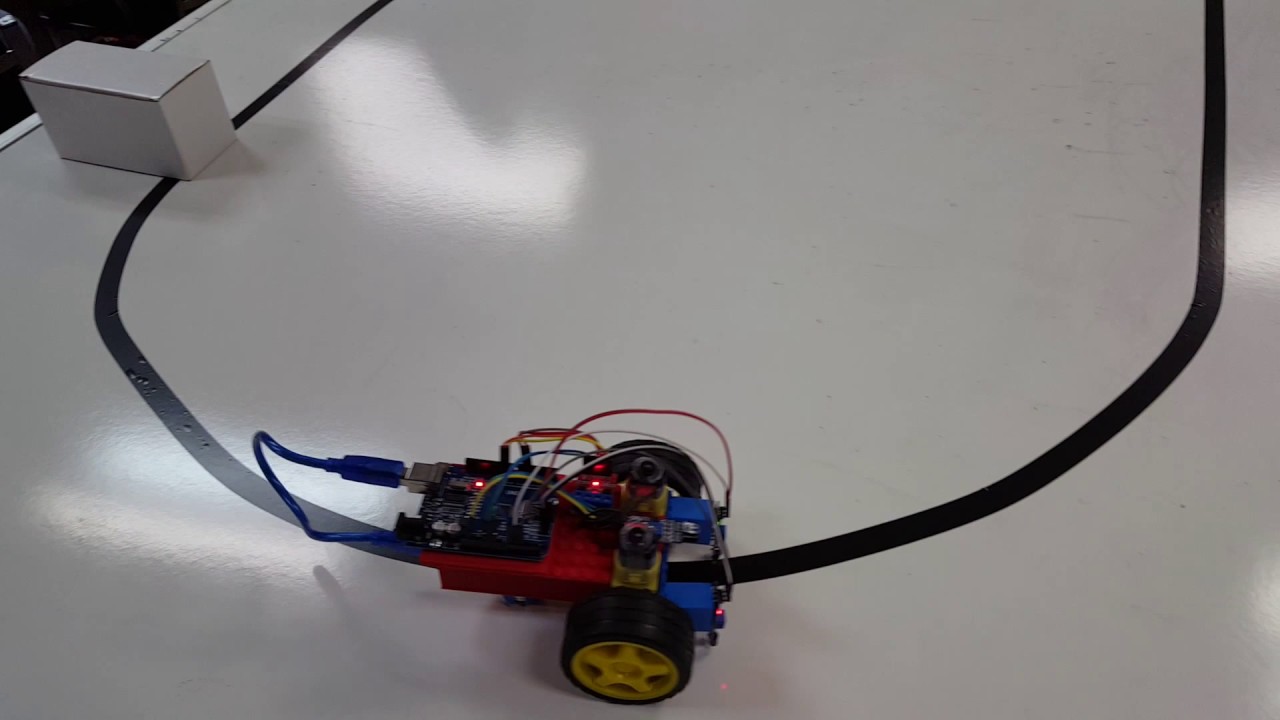 Line Following Robot W Obstacle Avoidance 7 Youtube