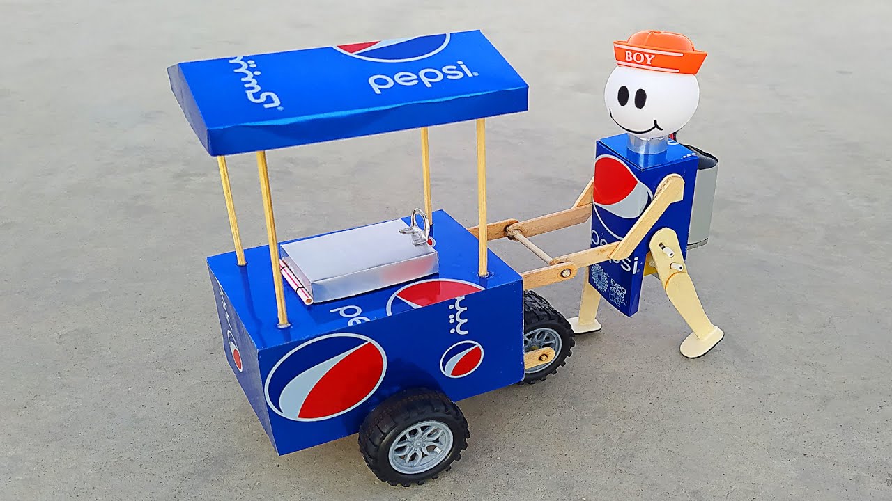 Make An Ice Cream & Pepsi Rickshaw With Robot - Ice Cream Trolley From ...