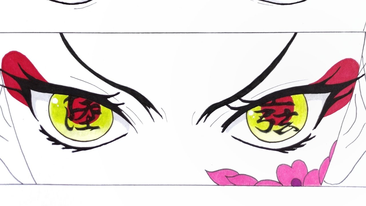 Drawing/coloring daki eyes from demon slayer #anime #shorts - YouTube