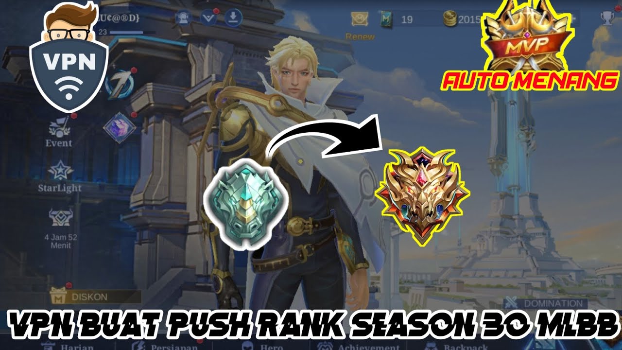 CARA PUSH RANK MENGGUNAKAN VPN TERBARU MLBB SEASON 30,AUTO WINSTREAK ...