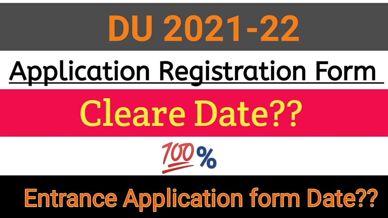 Delhi University Application Registration form 2021-22 || DU Entrance ...
