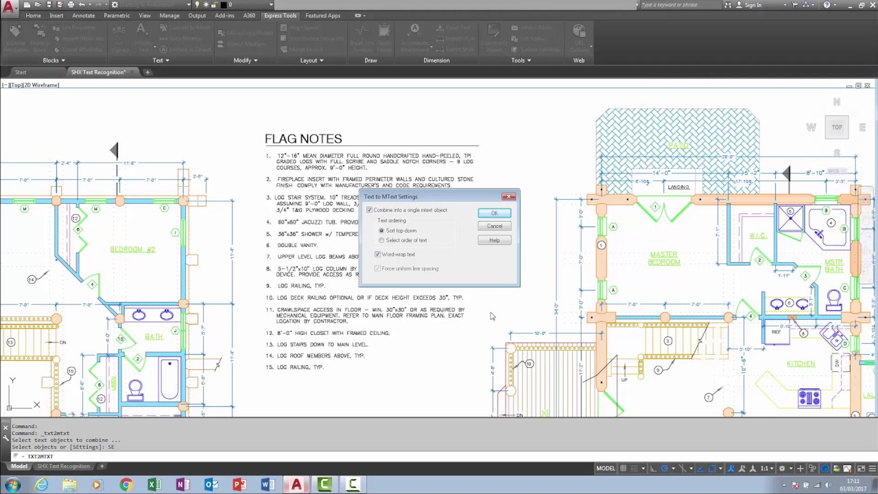 AutoCAD 2018 - New Features/Updates - The New Combine Text Tool - YouTube