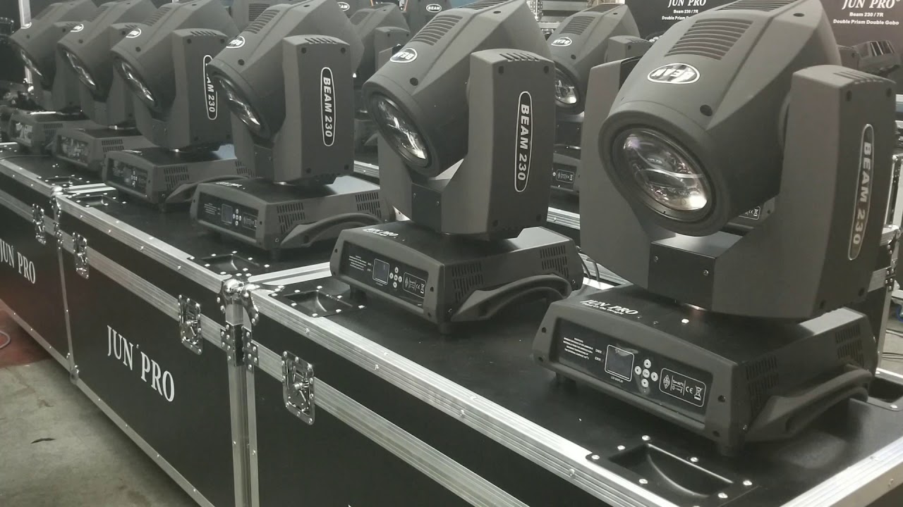 JUN PRO Beam 230 / 7R sharpy (16 prism) , stage lighting Malaysia - YouTube
