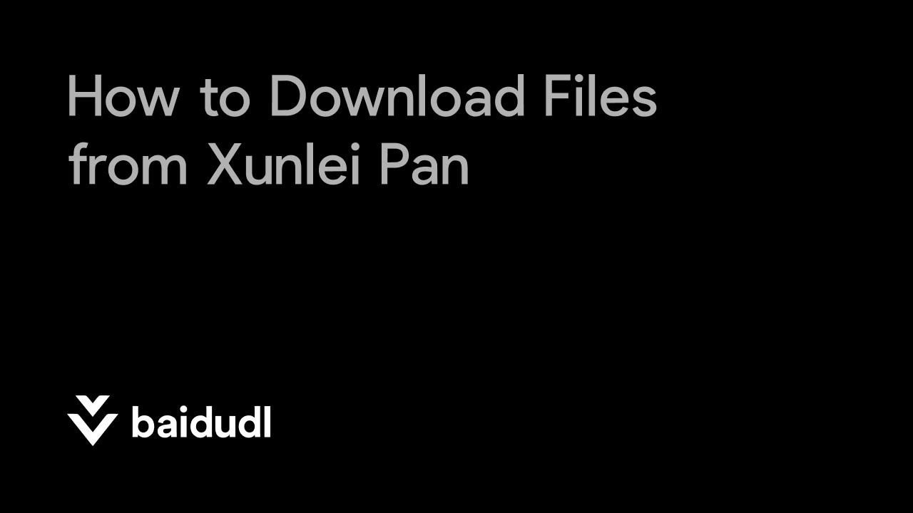 How to Download Files from Xunlei Pan | BAIDUDL - YouTube