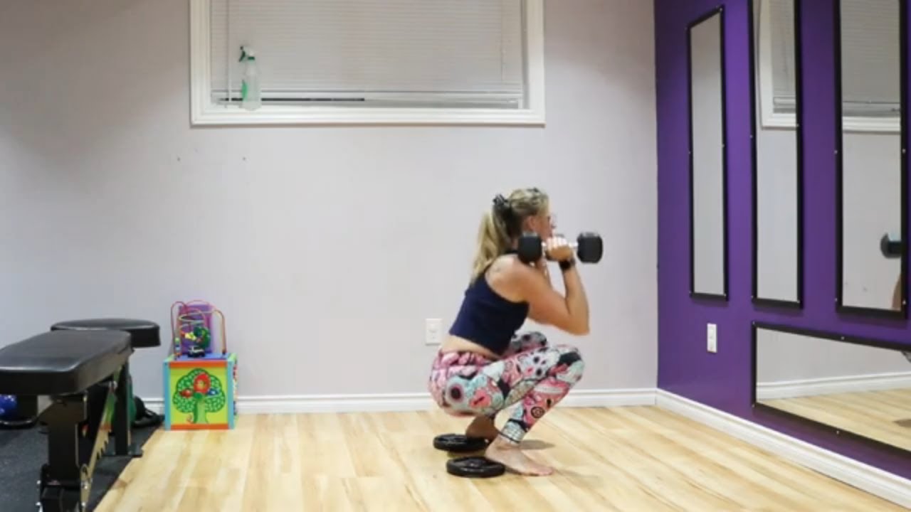 Heels Elevated Dumbbell Squat #squats - YouTube