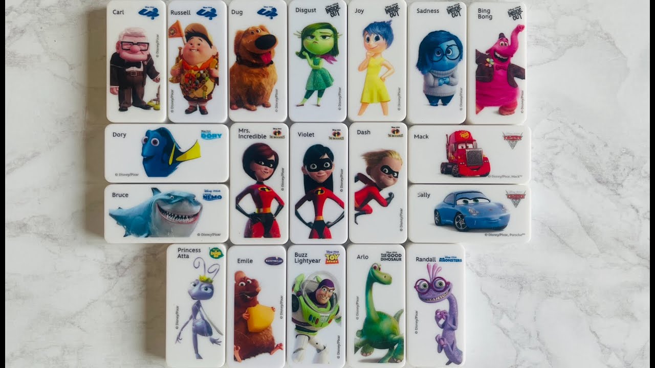 Beautiful dominoes with cartoon characters - YouTube