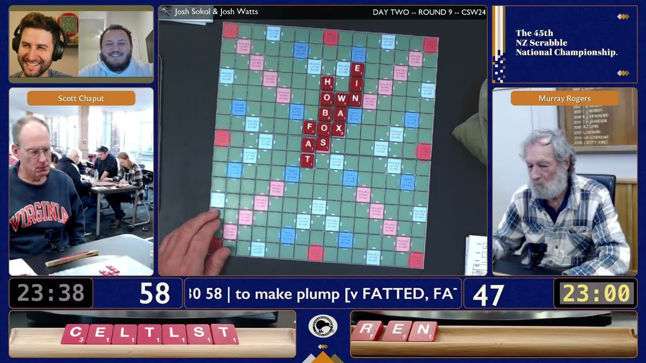 The NZ Scrabble National Championships - Day 2 (w/ Josh Sokol & Josh ...