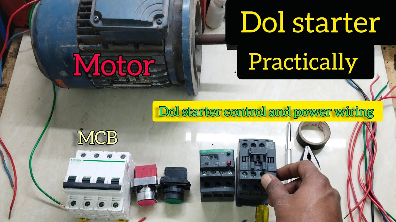 Dol starter control wiring || How to make dol starter - YouTube