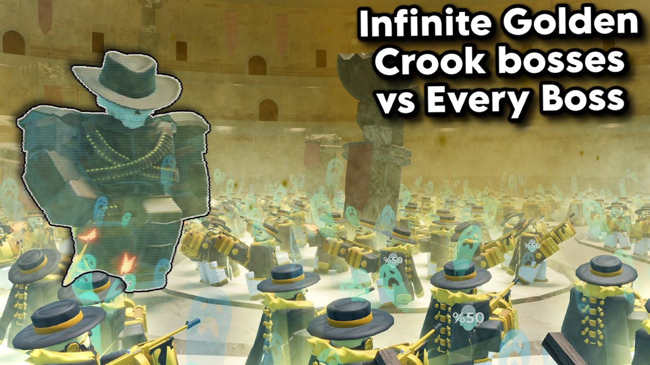 Infinite Golden Crook Bosses vs every Boss | Tower Defense Simulator ...