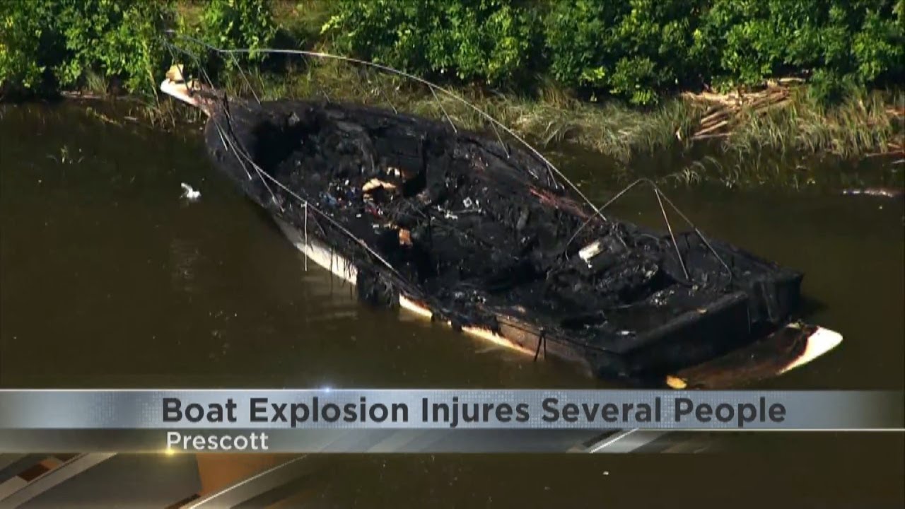 Boat explosion injures several people in Prescott Sunday - YouTube