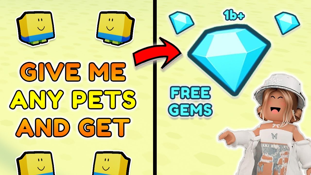 I GAVE FREE GEMS TO PLAYERS WHO GAVE ME FREE RANDOM PETS in PET SIM X ...