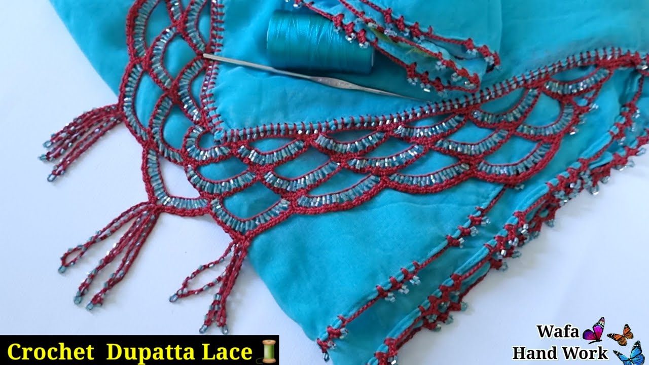 crochet simple And elegant Beginners Shawl🧵 Crochet Dupatta lace design ...